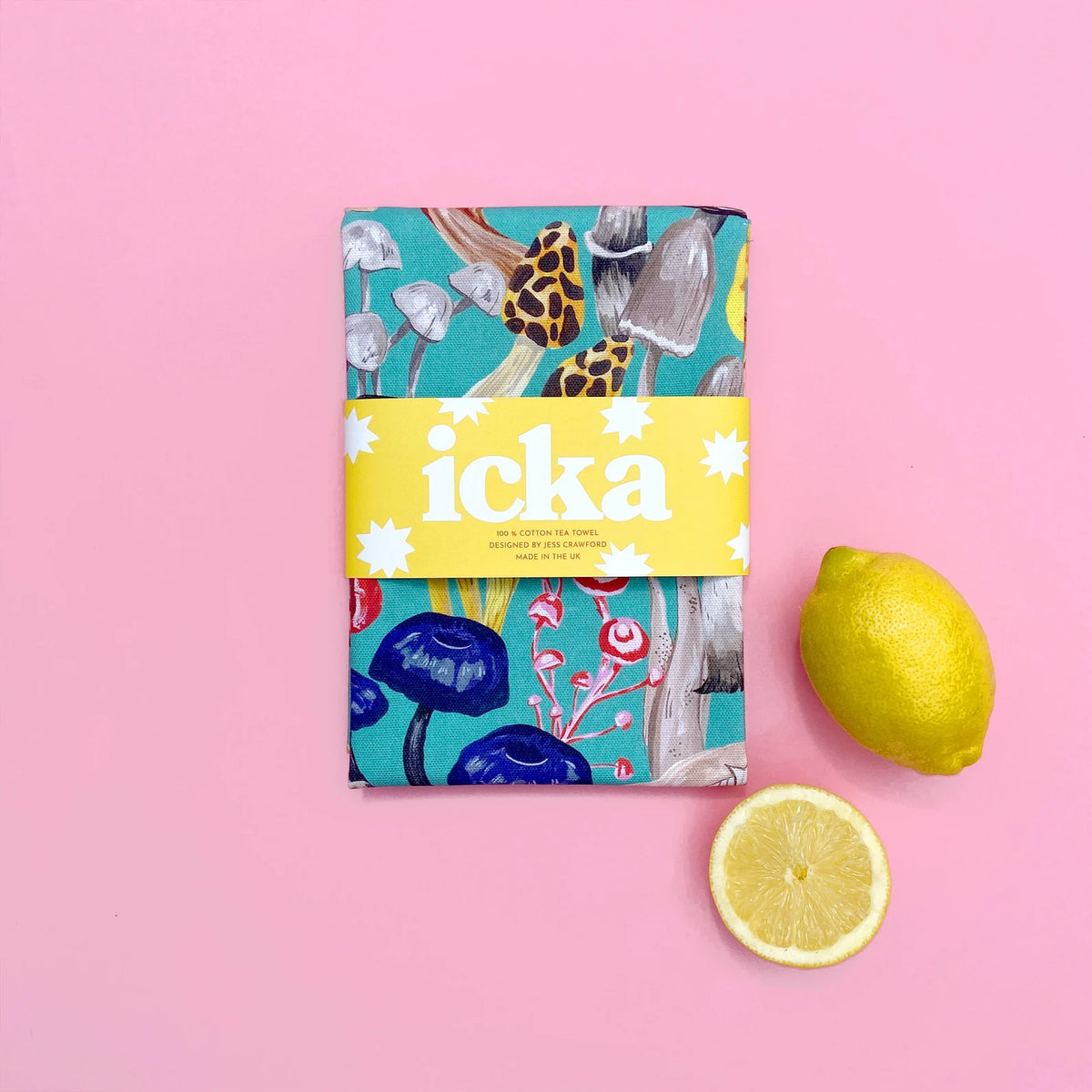 Colourful Mushroom Print Tea Towel - Loola Loves - Made in the UK ...